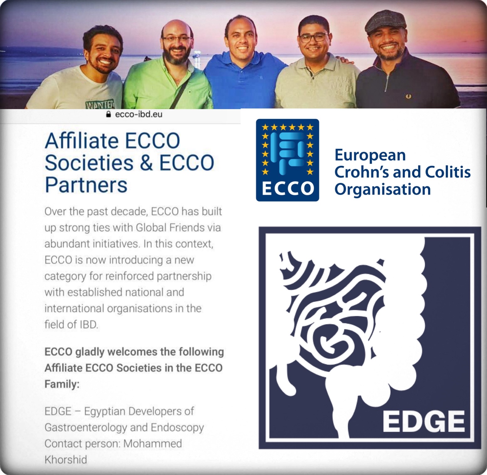 ECCO Affiliation – Egyptian Developers of Gastroenterology and Endoscopy